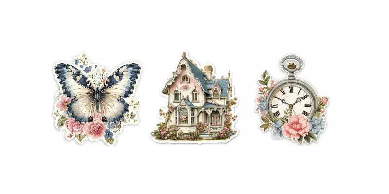 Dreamy Elegance Stickers Midjourney Prompt | PromptBase