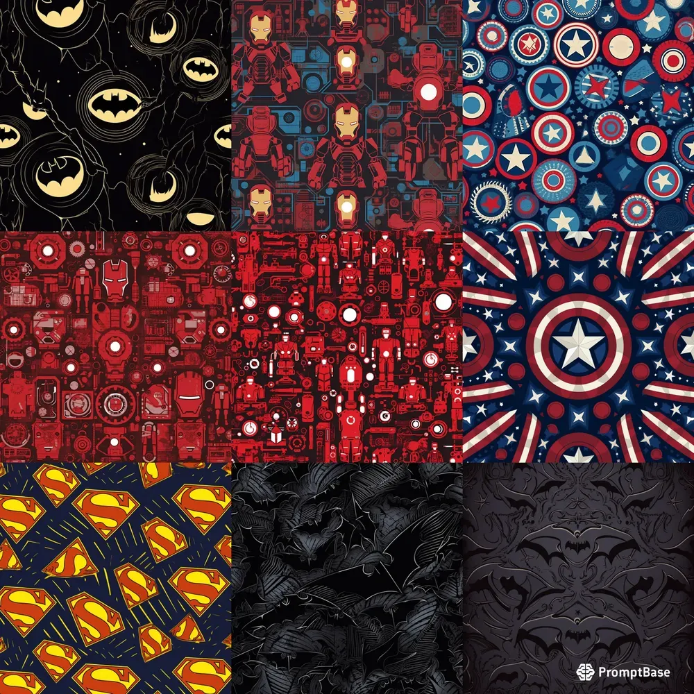 Superheroes Patterns Midjourney Prompt | PromptBase