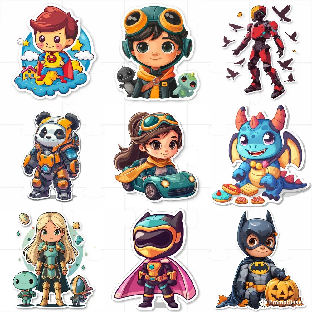 Cool 2D Stickers Midjourney Prompt | PromptBase