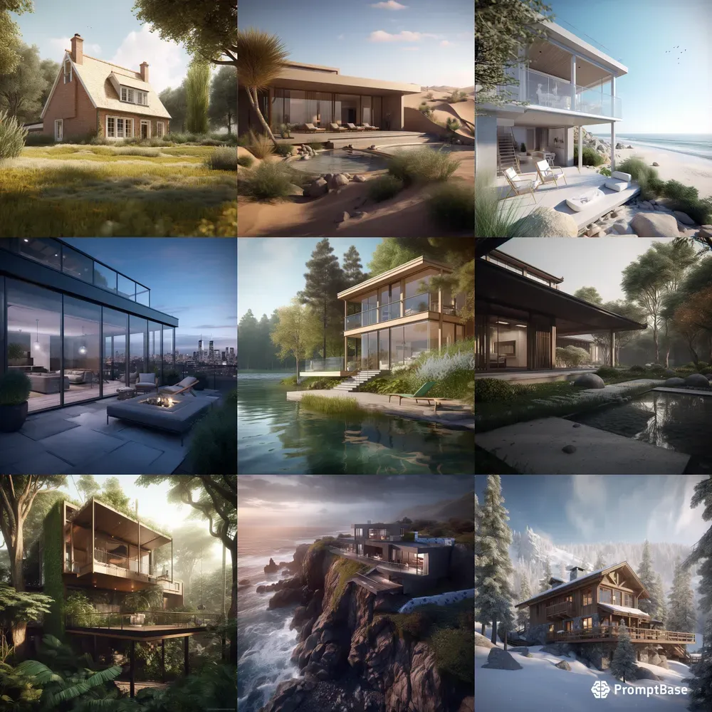 Contemporary Home Visualizations Midjourney Prompt | PromptBase