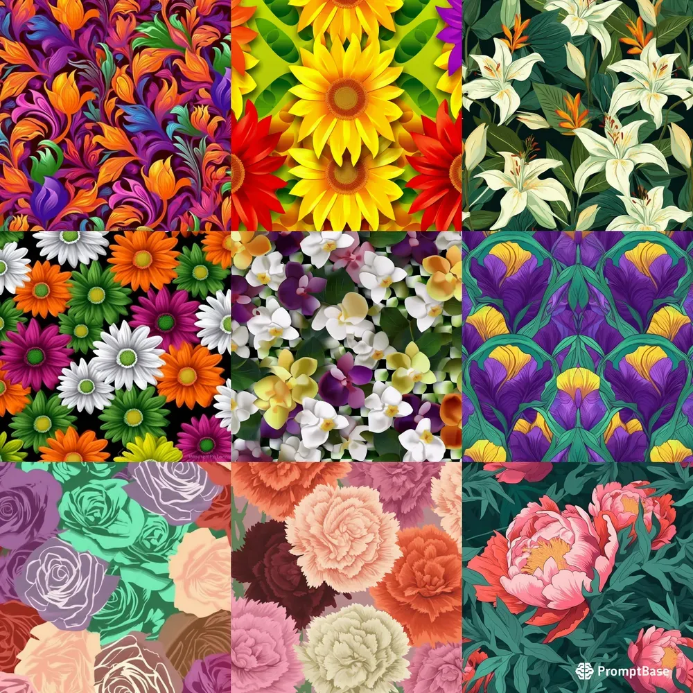 Seamless Floral Patterns Midjourney Prompt | PromptBase
