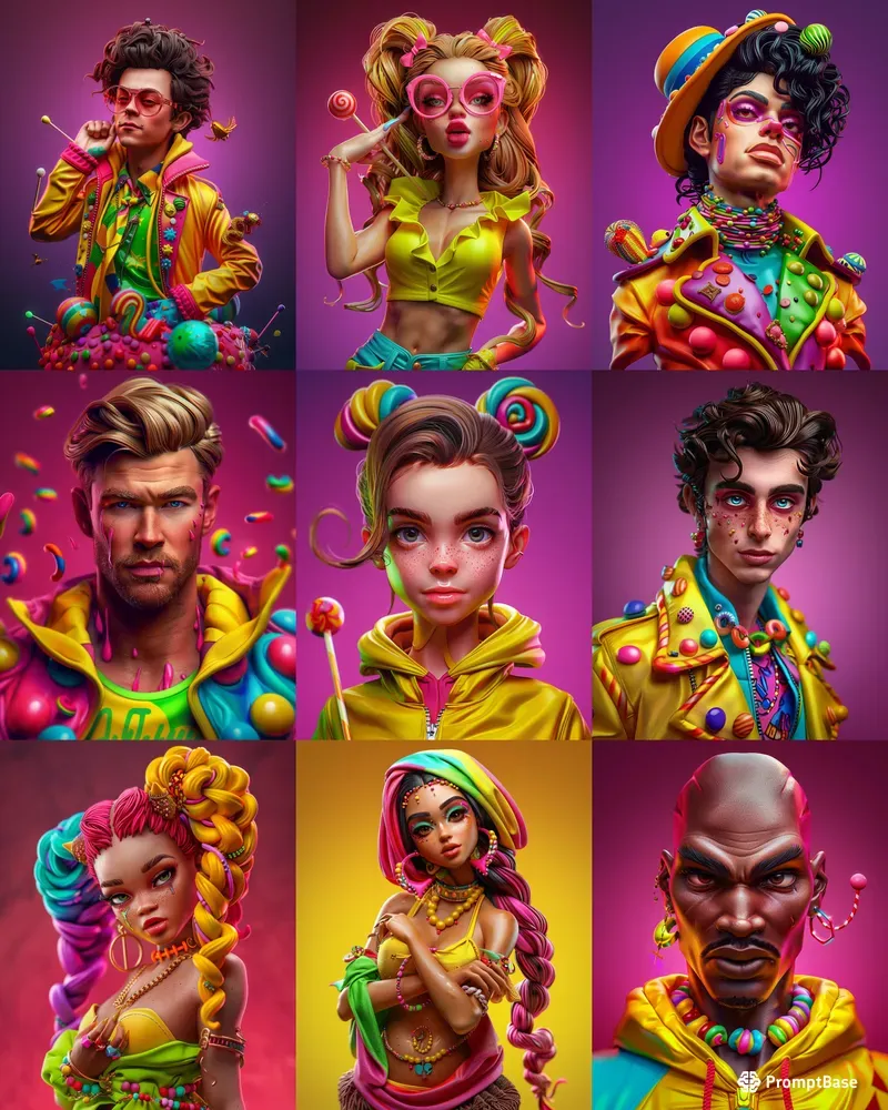 Hyper Realistic Candy Avatars Midjourney Prompt | PromptBase