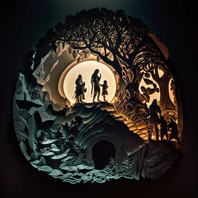 Paper Carving Lightbox Style Midjourney Prompt | PromptBase