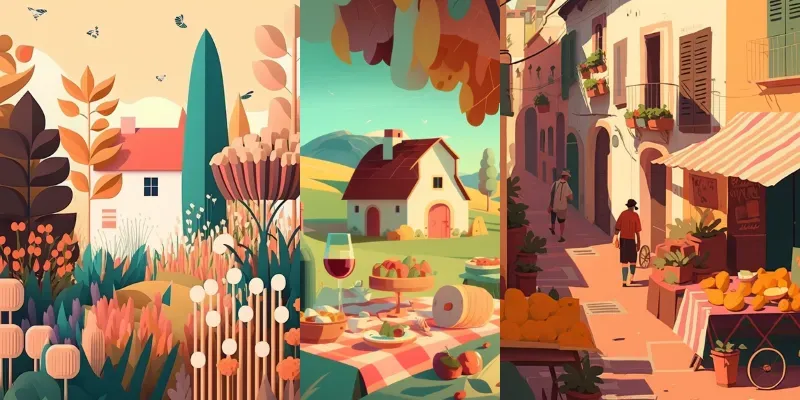 Vector Illustrations With Flat Colors Midjourney Prompt | PromptBase