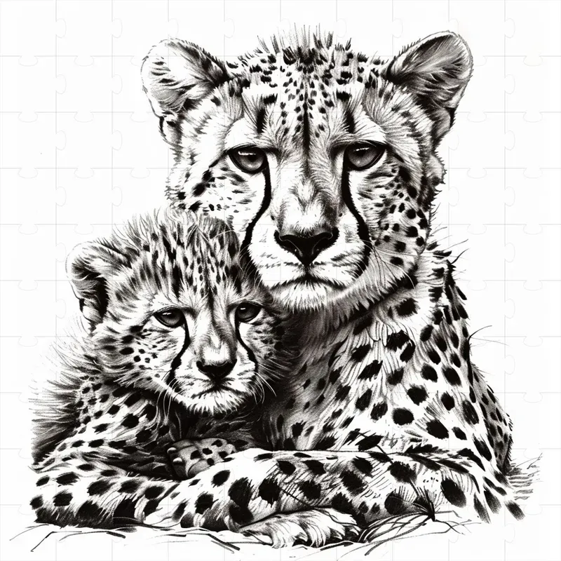 Black And White Pencil Sketches Of Animals Midjourney Prompt | PromptBase