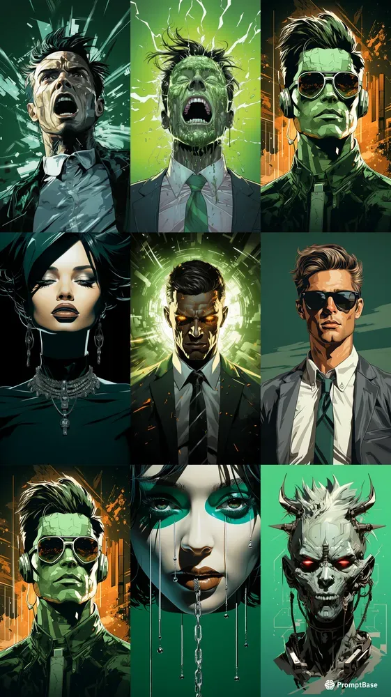 Bold Graphic Comic Style Heads Midjourney Prompt | PromptBase