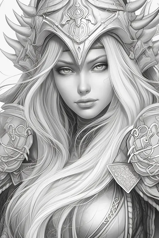 Fantasy Character Portrait Bw Drawings Midjourney Prompt | PromptBase