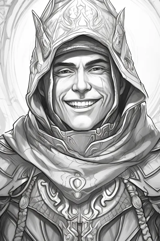 Fantasy Character Portrait Bw Drawings Midjourney Prompt | PromptBase