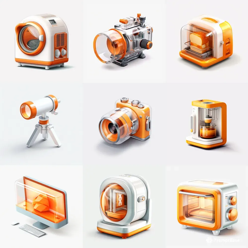 Realistic 3D Cute Stereoscopic Icons Midjourney Prompt | PromptBase