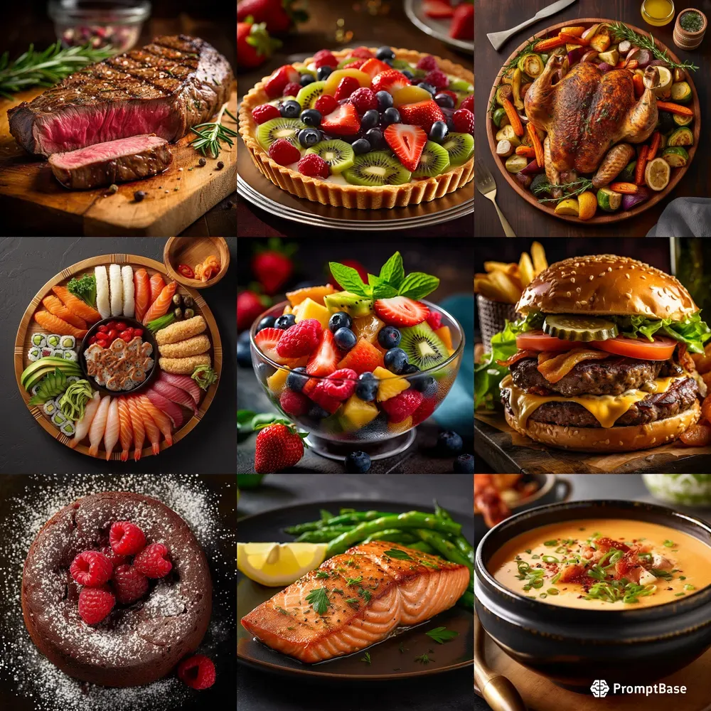 Realistic Food Photographs Midjourney Prompt | PromptBase