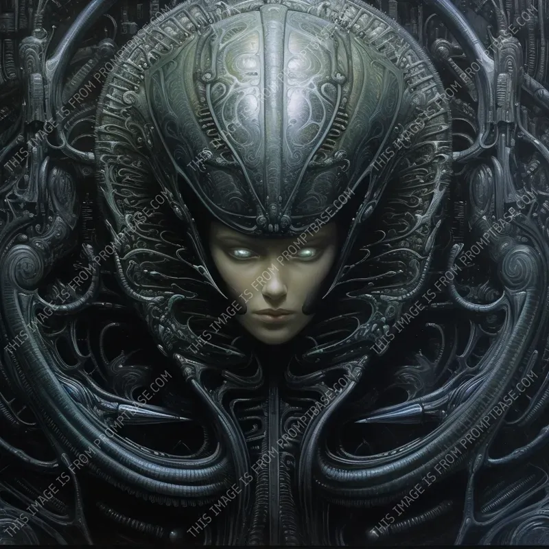 Hr Giger Aliens And Machines Midjourney Prompt | PromptBase