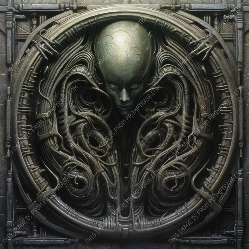 Hr Giger Aliens And Machines Midjourney Prompt | PromptBase