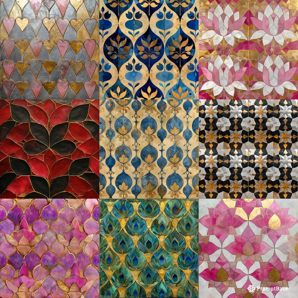 Luxurious Repeating Patterns Midjourney Prompt | PromptBase