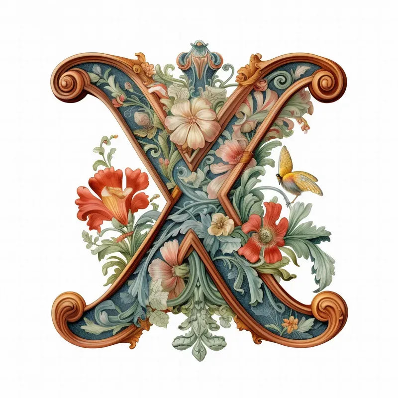 Rococo Style Letters Midjourney Prompt | PromptBase