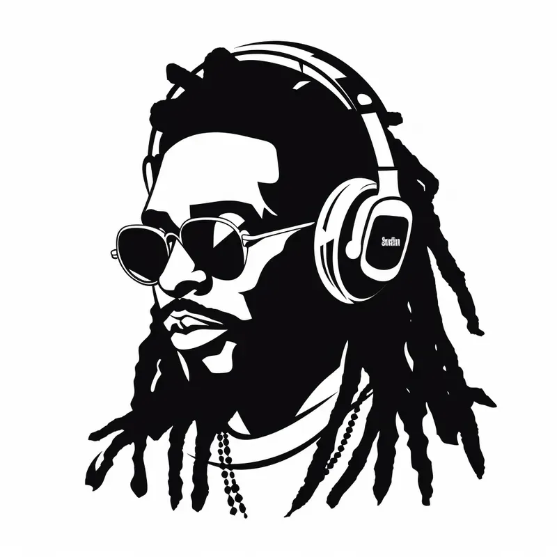 Solid Black Simple Portraits Midjourney Prompt | PromptBase