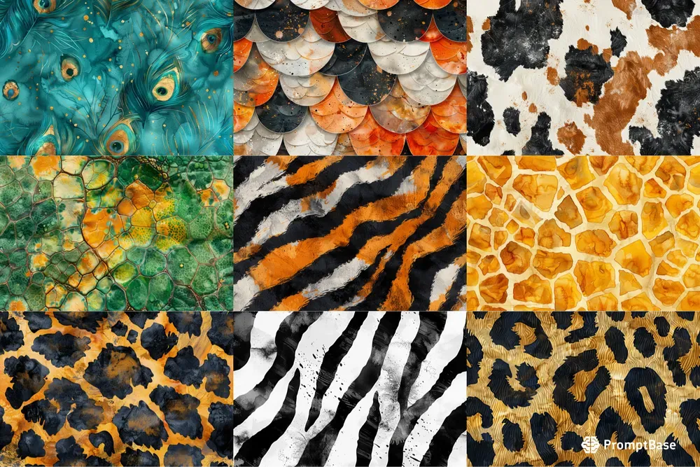 Watercolor Animal Print Seamless Patterns Midjourney Prompt | PromptBase