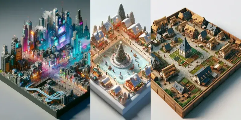 3D Settlement Models DALL·E Prompt | PromptBase