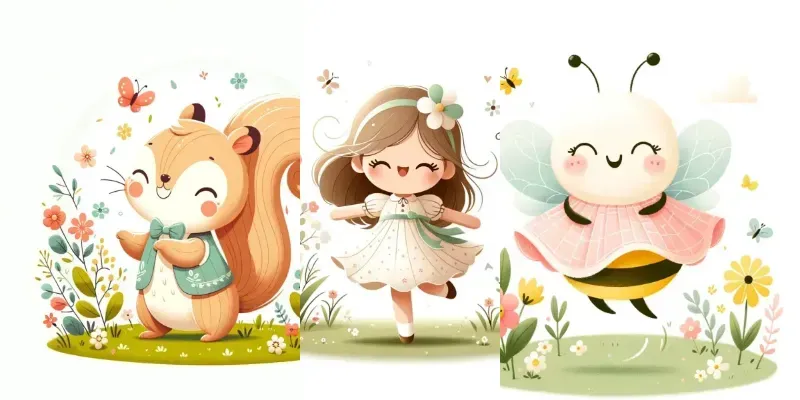 Spring Characters DALL·E Prompt | PromptBase