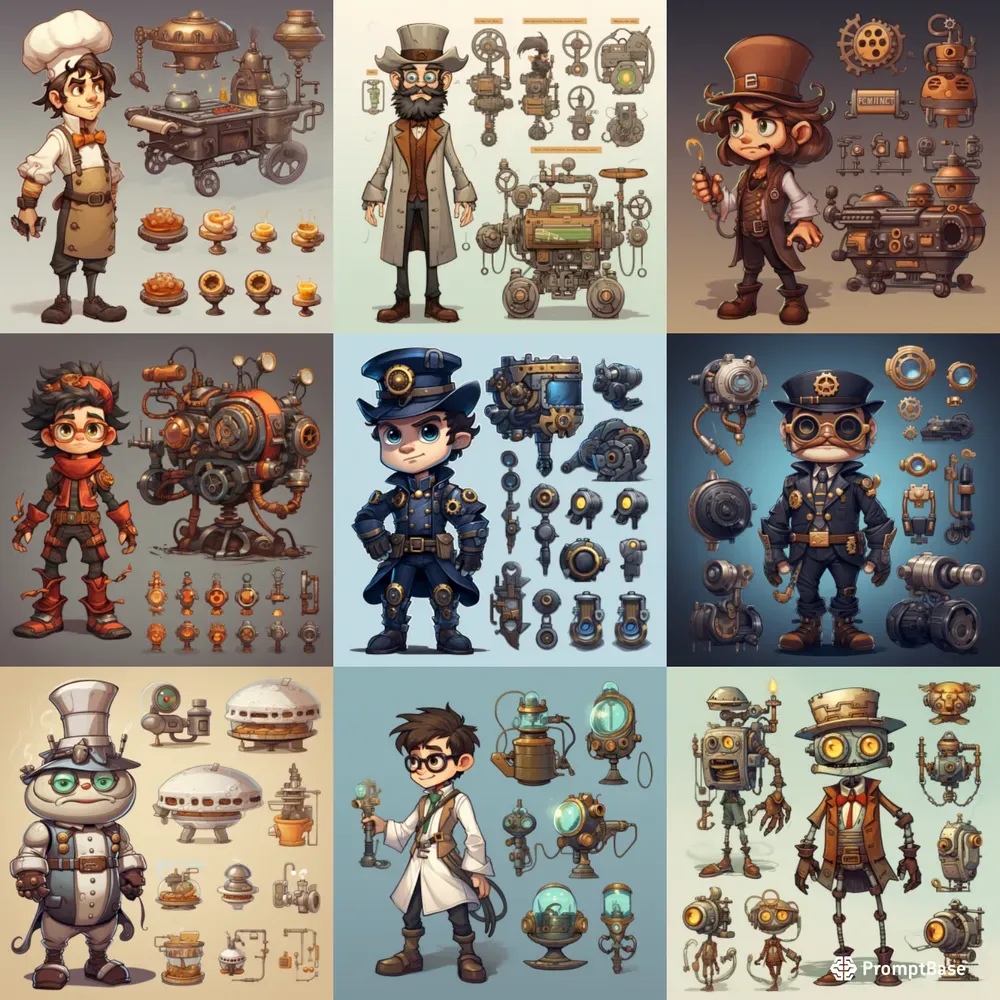 Steampunk Cartoons Midjourney Prompt | PromptBase