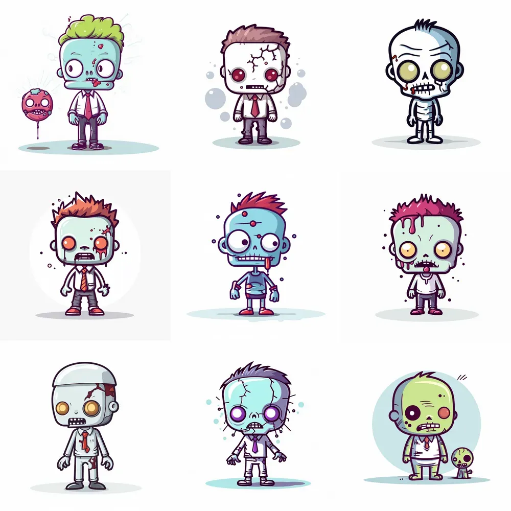 Cute Cartoon Zombies Midjourney Prompt | PromptBase Cute Cartoon Zombies Midjourney Prompt | PromptBase