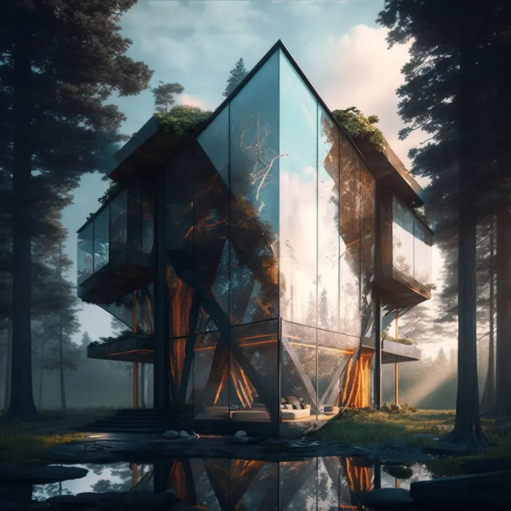 Architecture Futuristic Realistic Houses Midjourney Prompt | PromptBase