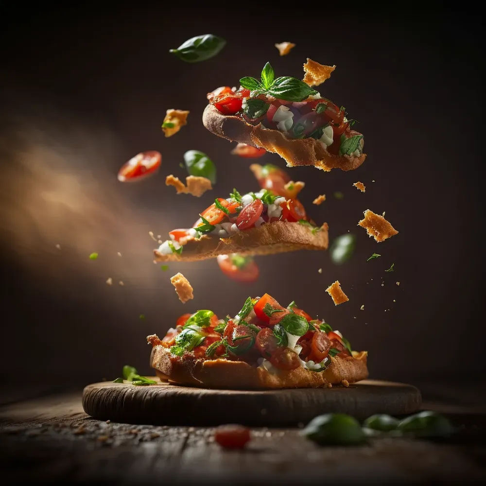 Realistic Food Flying Around Product Pics Midjourney Prompt | PromptBase