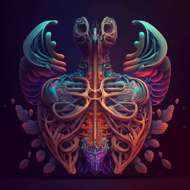 3D Human Organ Medical Biology Abstracts Midjourney Prompt | PromptBase