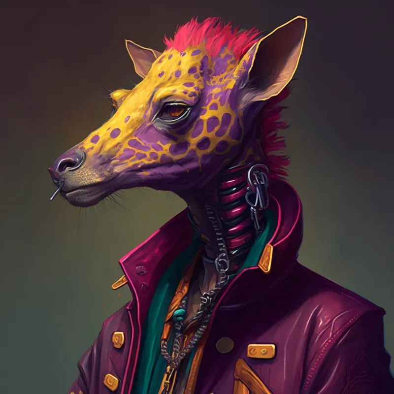 Cyber Fantasy Animals Cyberpunk Art Midjourney Prompt | PromptBase