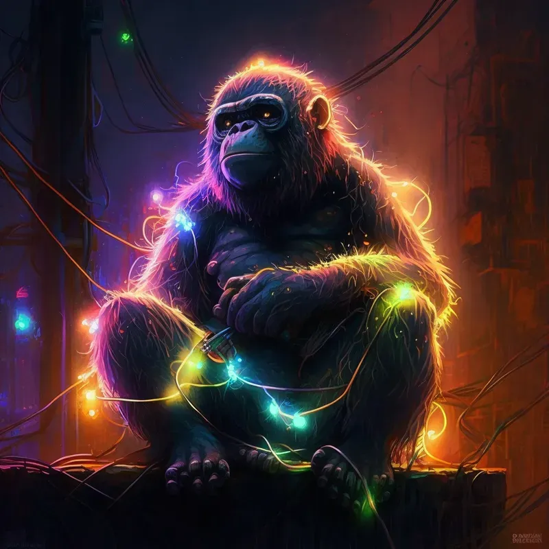 Realistic Neon Animals Cute Portraits Midjourney Prompt | PromptBase