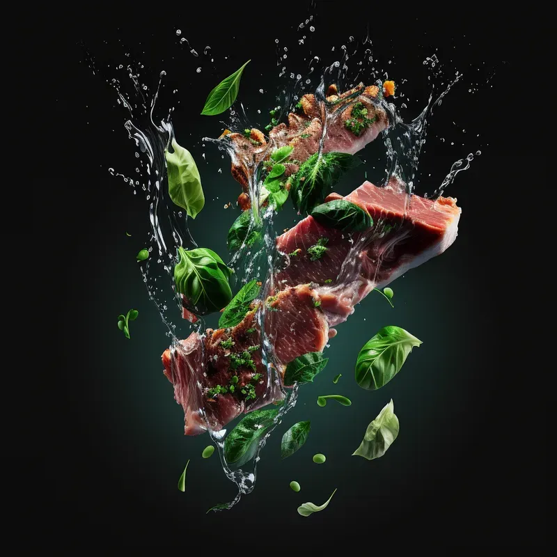 Fresh Tasty Foods Falling In Water Epics Midjourney Prompt | PromptBase