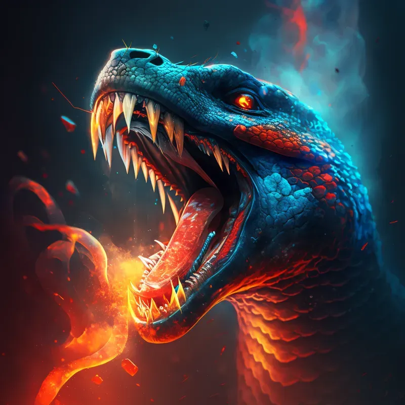 Angry Devil Killer Animals Fire Art Midjourney Prompt | PromptBase