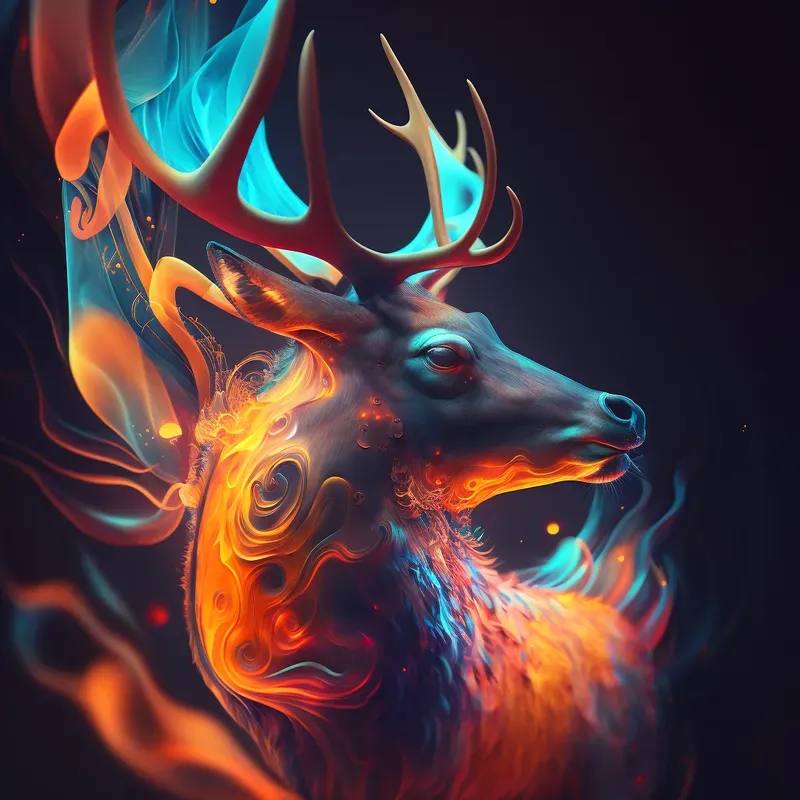 Burning Flames Realistic Fire Animals Midjourney Prompt | PromptBase