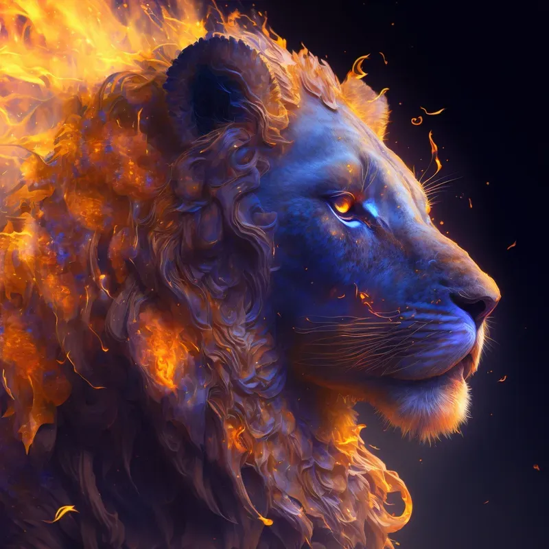 Burning Flames Realistic Fire Animals Midjourney Prompt | PromptBase