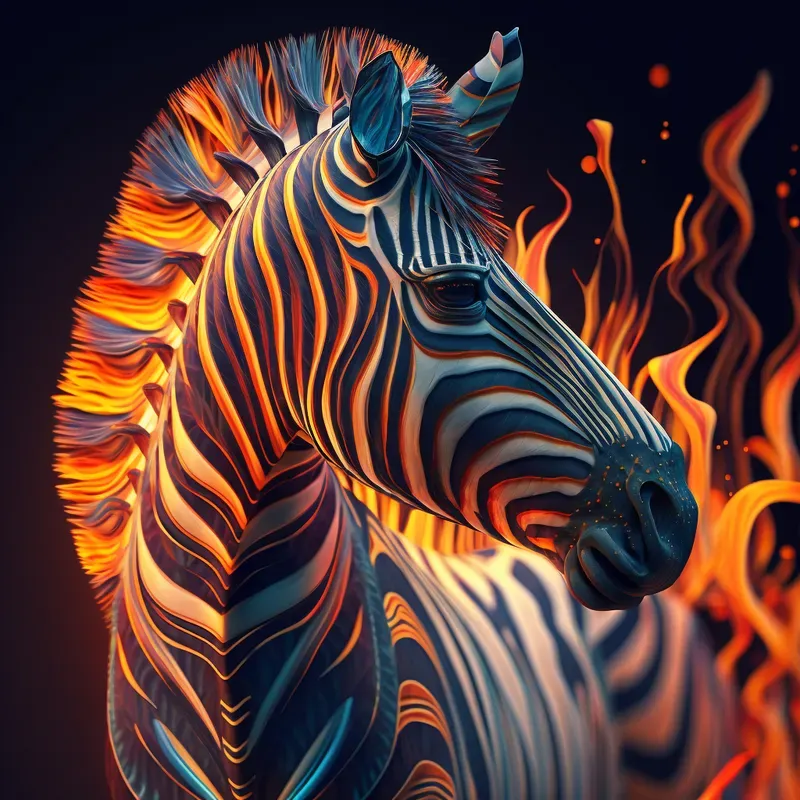 Burning Flames Realistic Fire Animals Midjourney Prompt | PromptBase