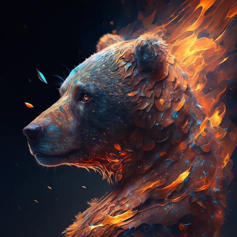 Burning Flames Realistic Fire Animals Midjourney Prompt | PromptBase