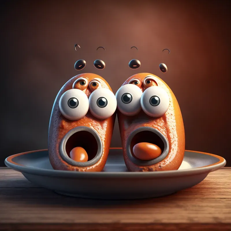 Shocked Foods With Animated Cartoon Faces Midjourney Prompt | PromptBase