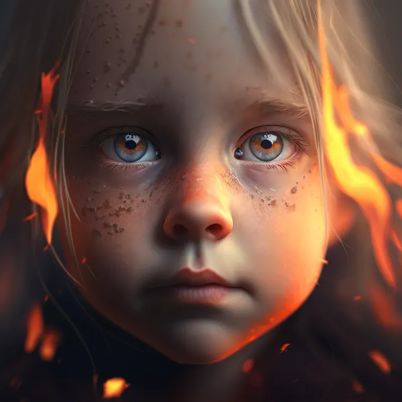 Persons In Flames Burning Fire Portraits Midjourney Prompt | PromptBase