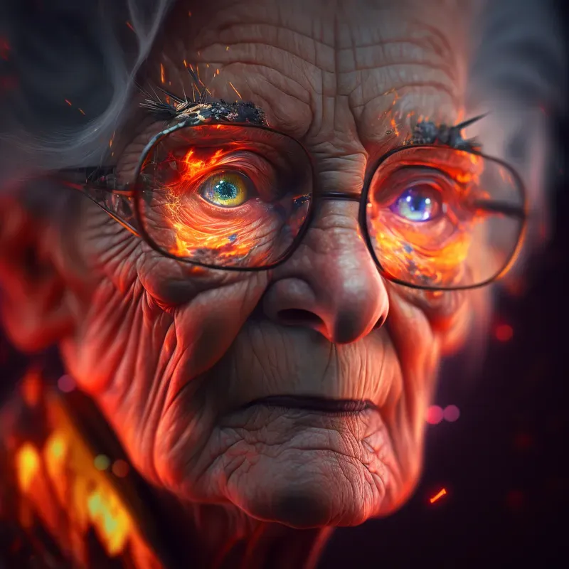 Persons In Flames Burning Fire Portraits Midjourney Prompt | PromptBase