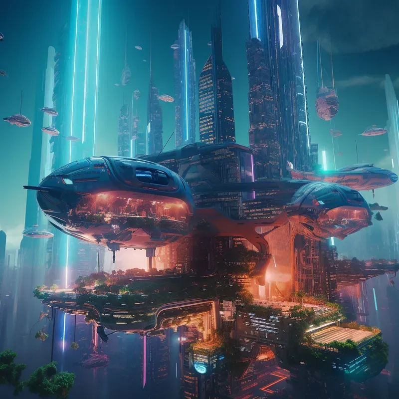 Modern Futuristic Future Neon Cities Midjourney Prompt | PromptBase