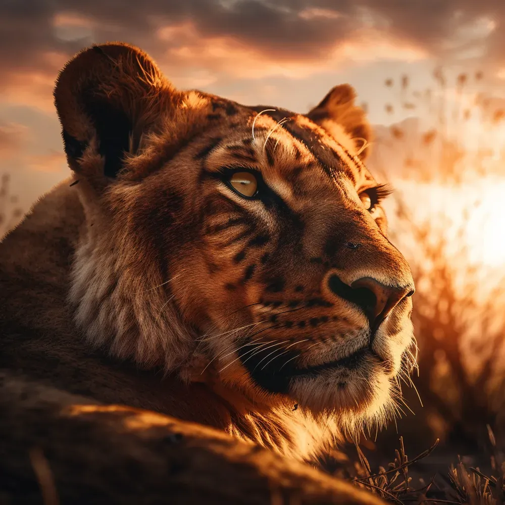 Beautiful Animal Portraits During Sunsets Midjourney Prompt | PromptBase
