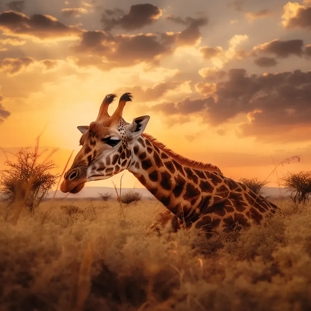 Beautiful Animal Portraits During Sunsets Midjourney Prompt | PromptBase