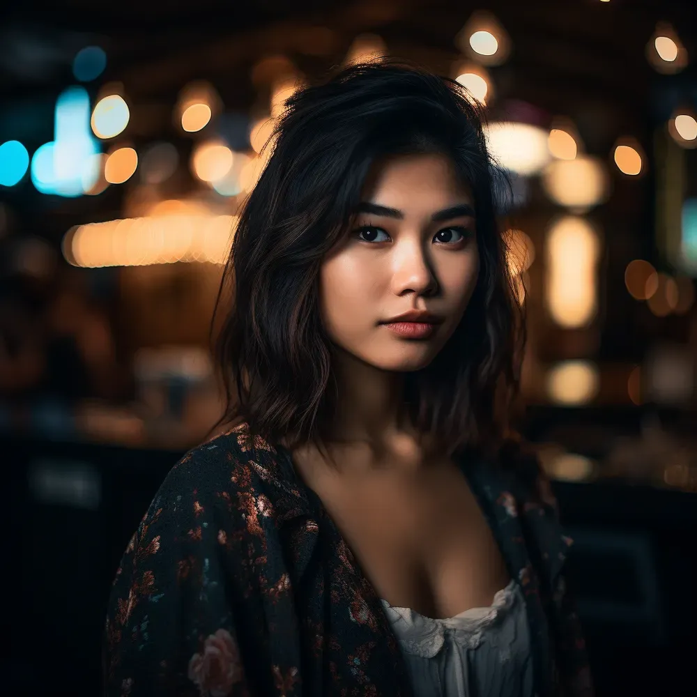 Beautiful Realistic Portraits At Night Midjourney Prompt | PromptBase