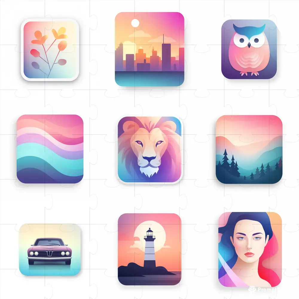 Minimalist App Icons Midjourney Prompt | PromptBase