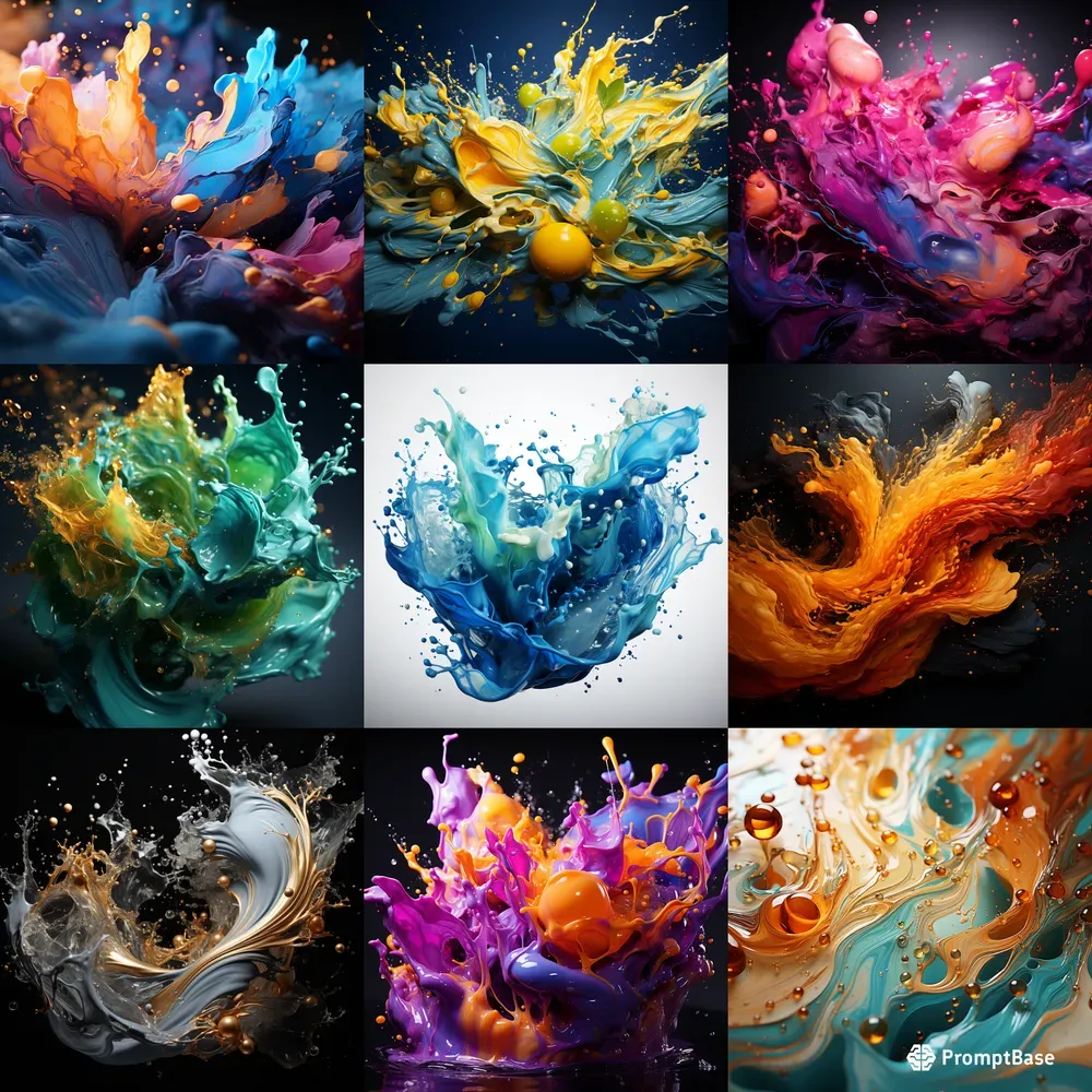 Paint Splash 8k Desktop Wallpapers Midjourney Prompt | PromptBase