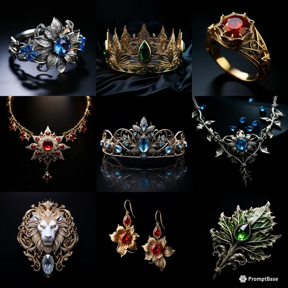 Lord Of The Rings Elves Jewelry Midjourney Prompt | PromptBase