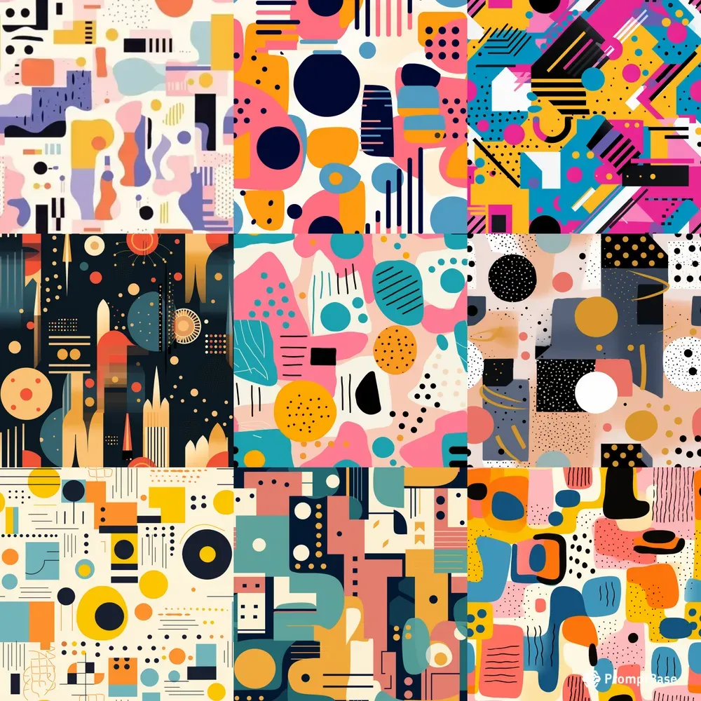 Playful Postmodern Patterns Midjourney Prompt | PromptBase