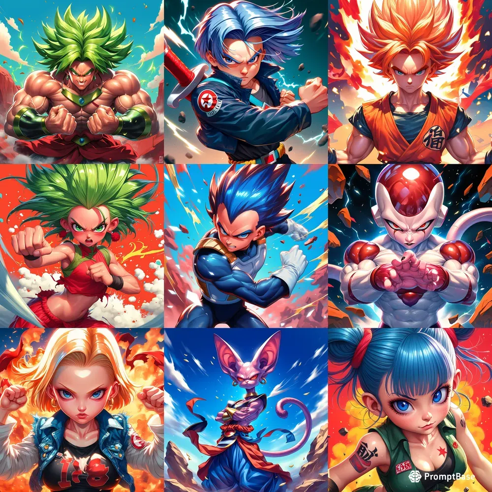 Epic Dragon Ball Character Art Midjourney Prompt | PromptBase