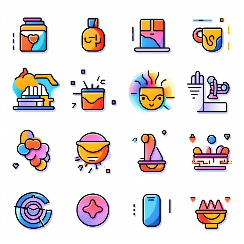 Business And Marketing Lineal Color Icons Midjourney Prompt | PromptBase