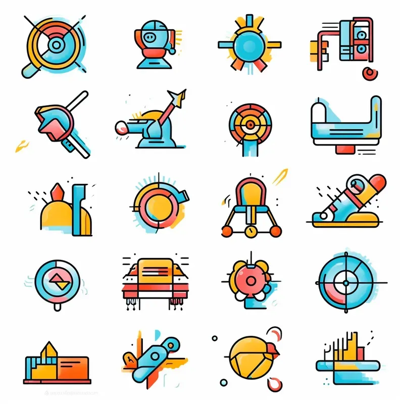 Business And Marketing Lineal Color Icons Midjourney Prompt | PromptBase
