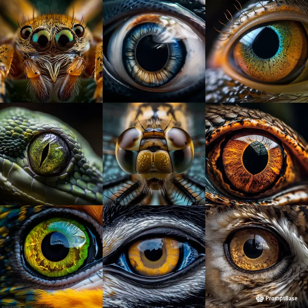 Intricate Animal Eye Macro Photographs Midjourney Prompt | PromptBase